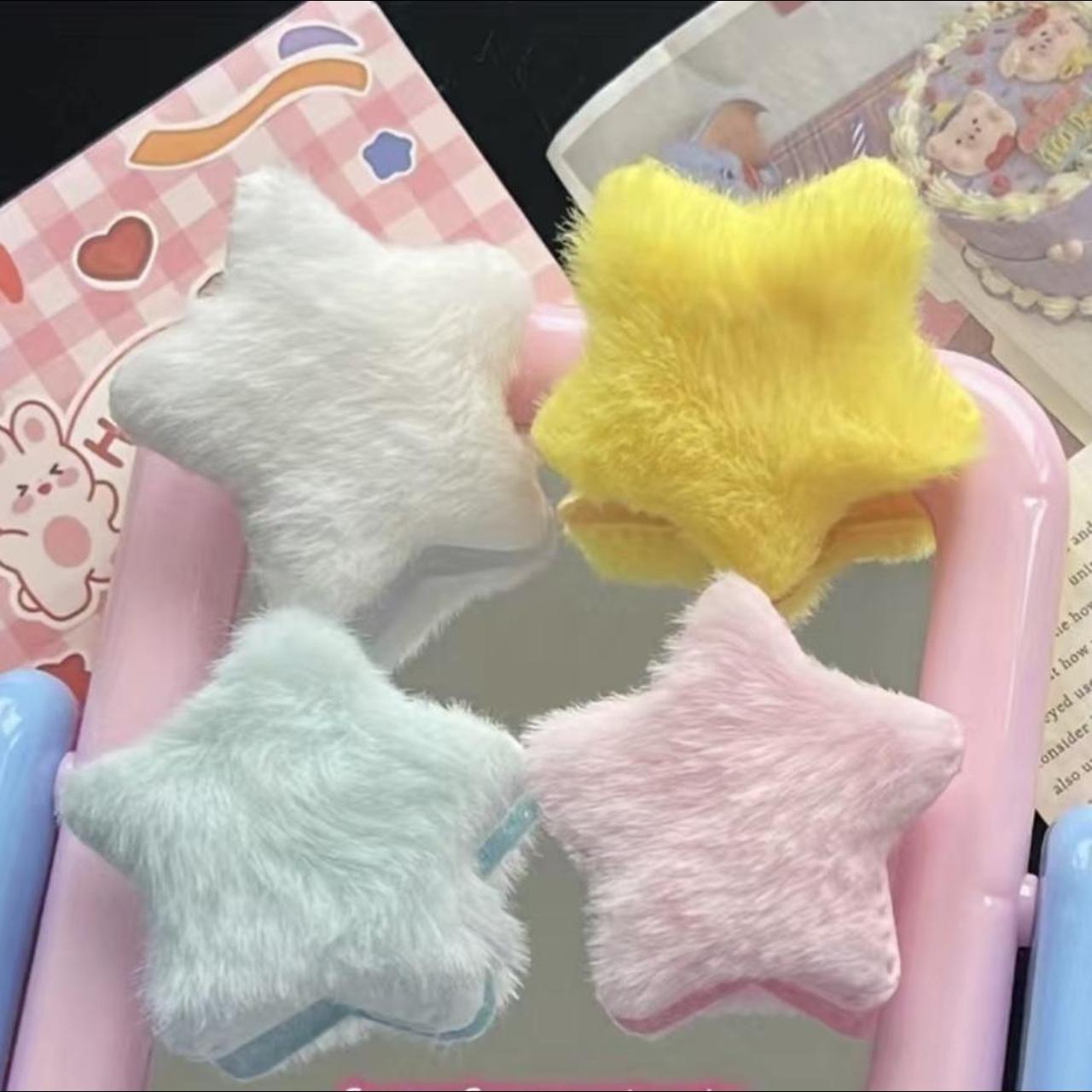 4pcs Star Shape Plush Hair Clips Duck Billed Clips... - Depop
