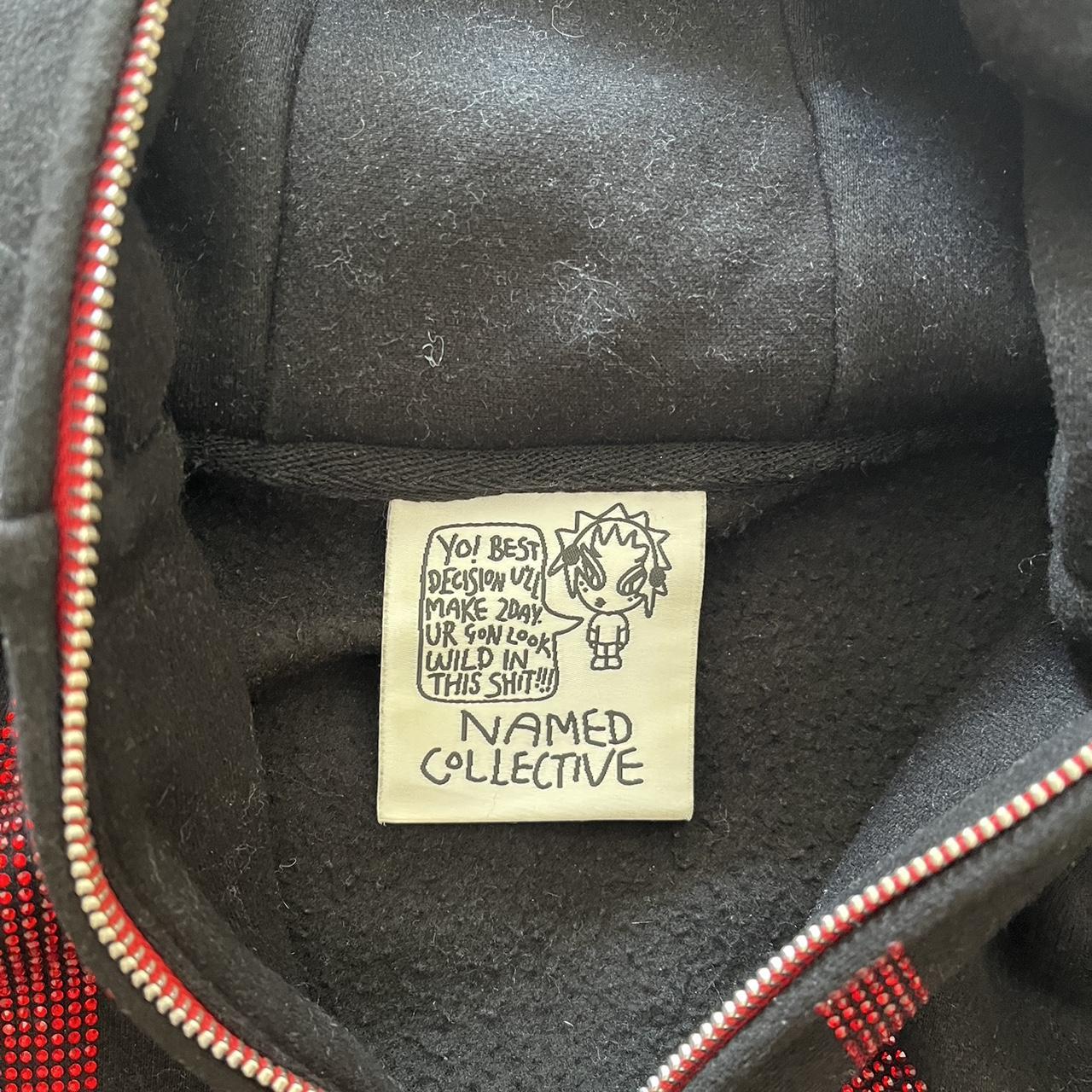 Named Collective Hoodie Black with red sequins Few... - Depop