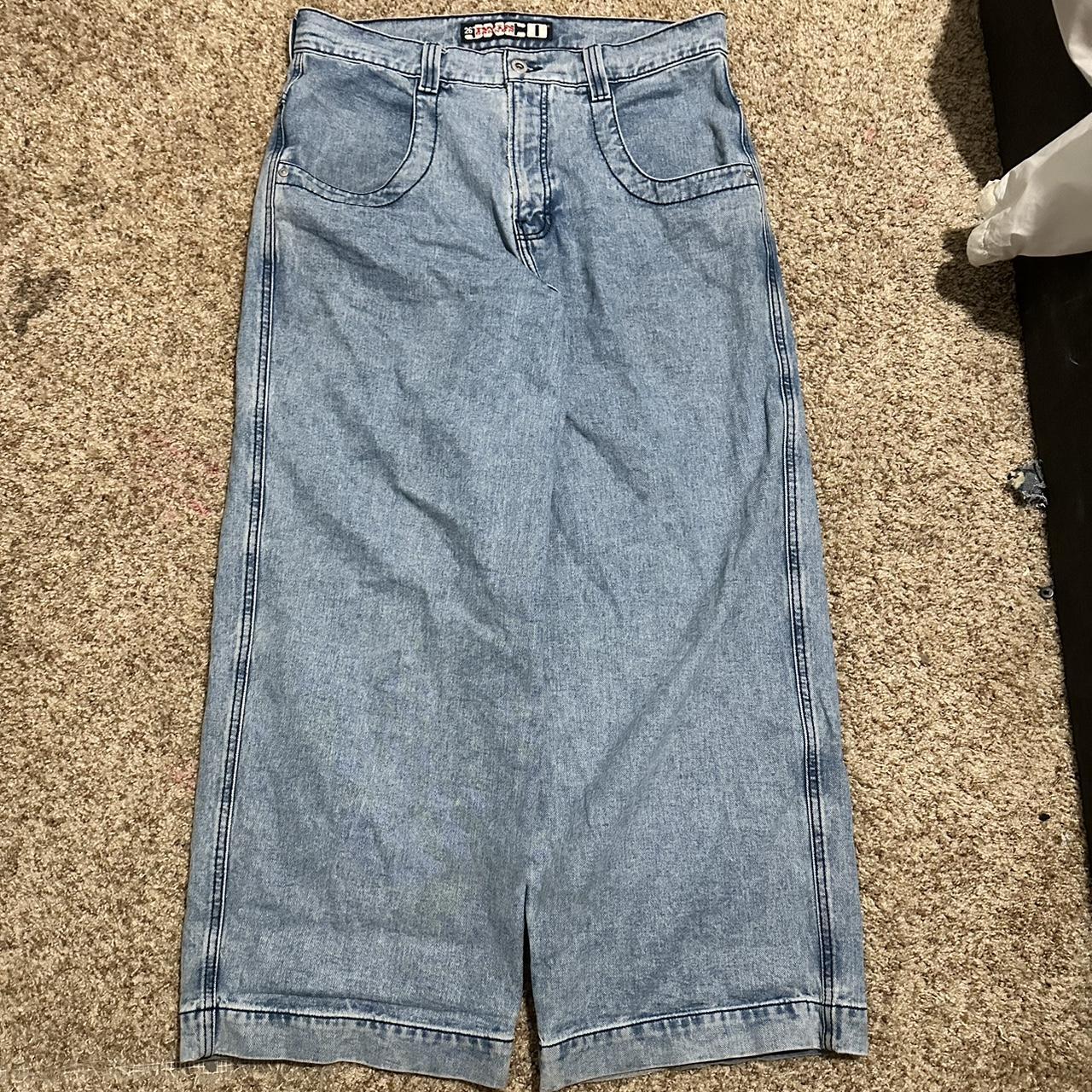 Blue JNCO wide leg jeans #skater #jnco #y2k #streetwear - Depop