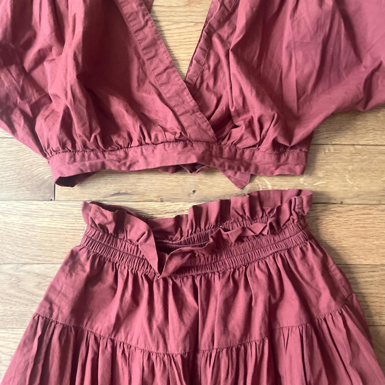Adorable brick red Free People set barely worn size... - Depop
