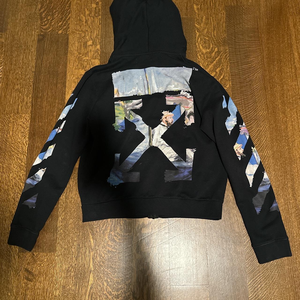 Off white oil painting zip up hoodie. Sick piece in... - Depop