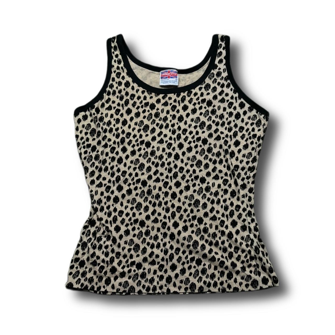 Cheetah print tank top printed black lines cancelmob... | Depop