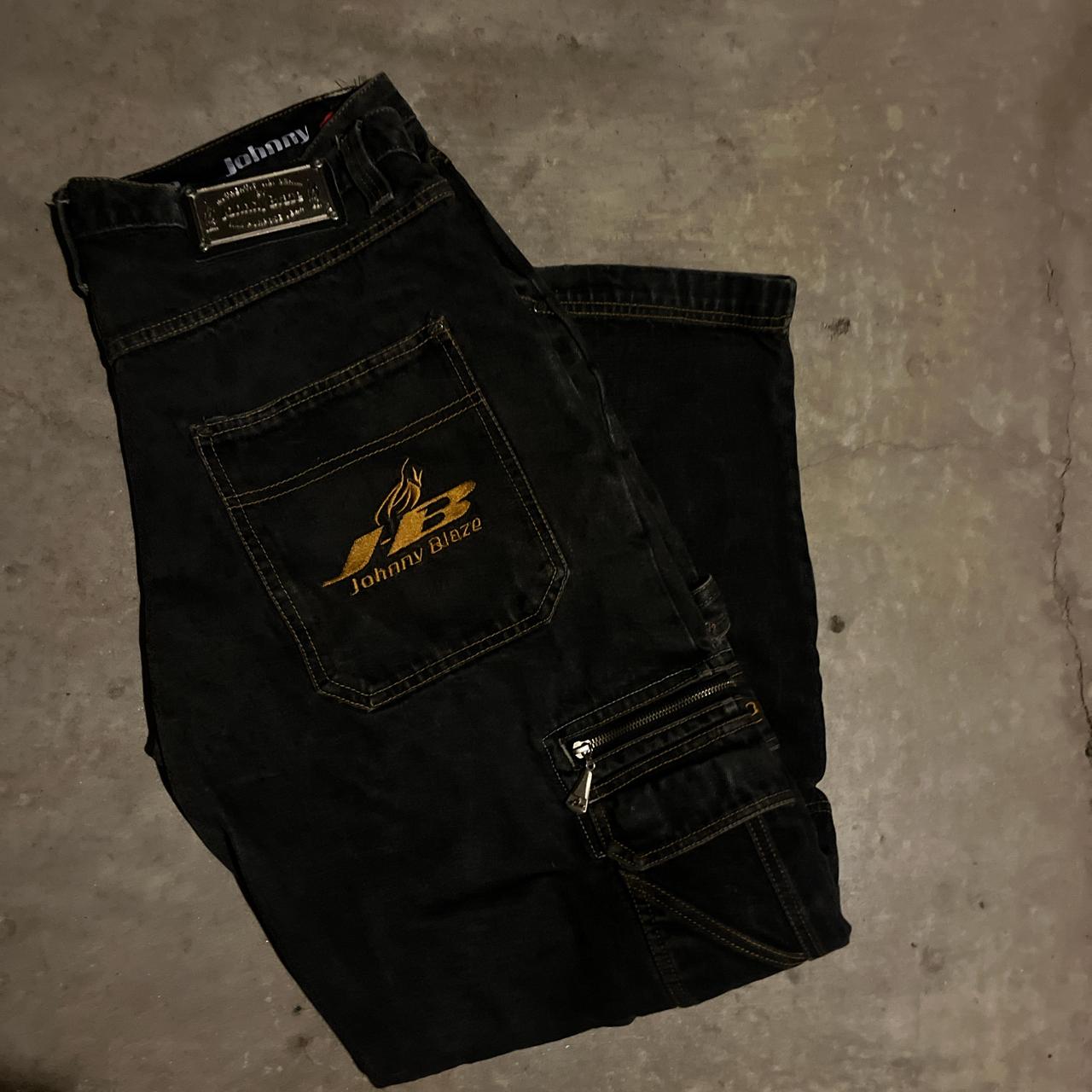 Insane johnny blaze jeans W:38 L:33 insane amount... - Depop