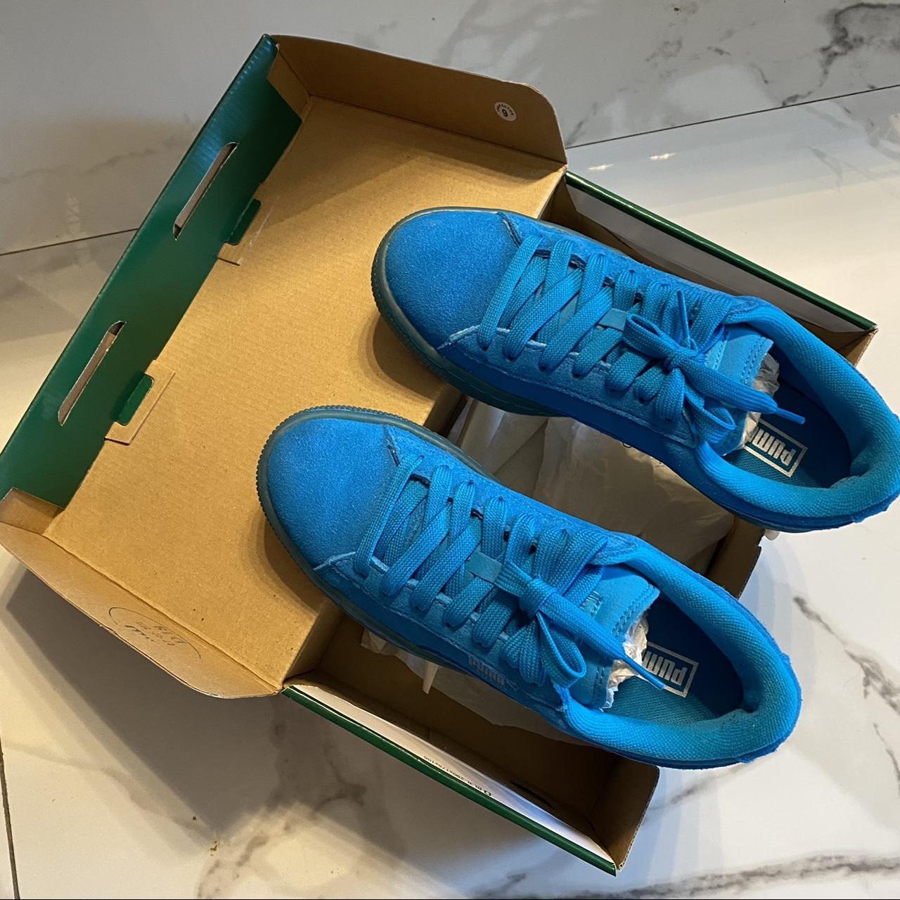 PUMA Suede Emboss Iced Fluo Sneakers in Atomic Blue