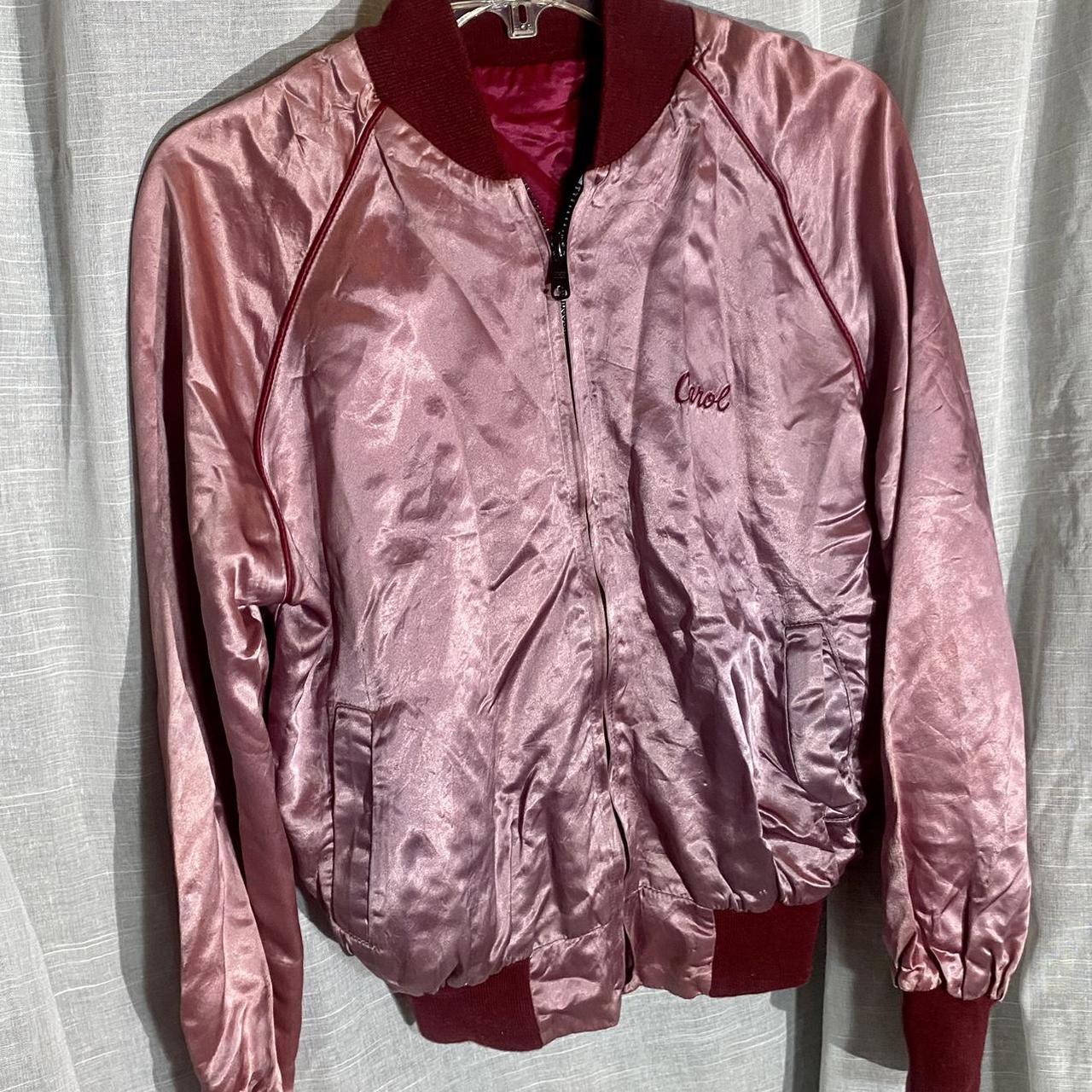 VINTAGE REVERSIBLE satin jacket Bonus if you’re name... - Depop