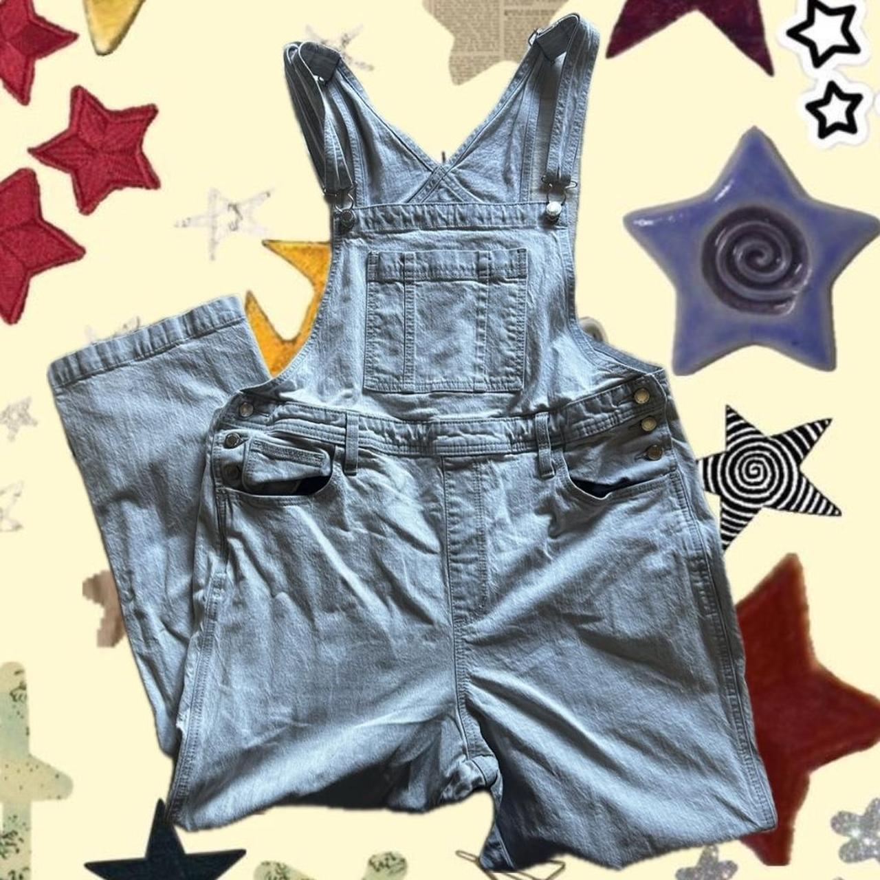 large white UniversalThread denim overalls all... - Depop