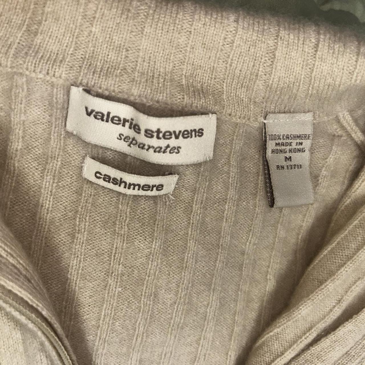Cream cashmere Valerie Stevens zip-up sweater🧸 tiny... - Depop