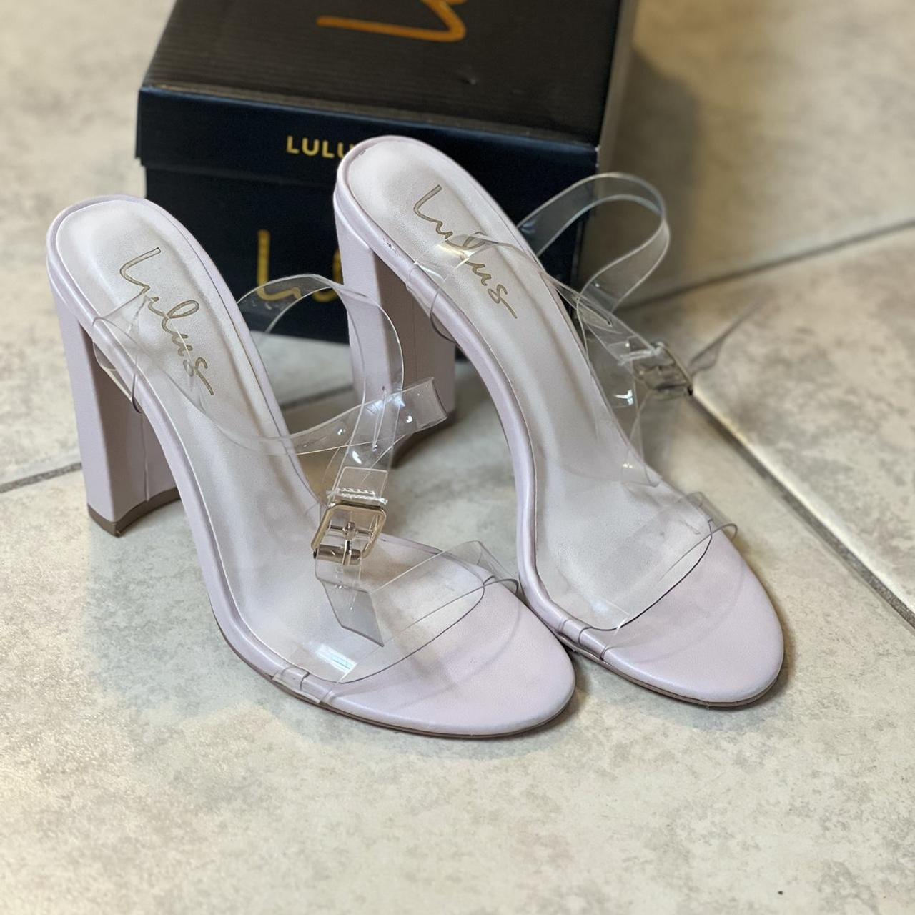 Nude And Clear Straps Lulu Heels Size 6 Only Wore Depop