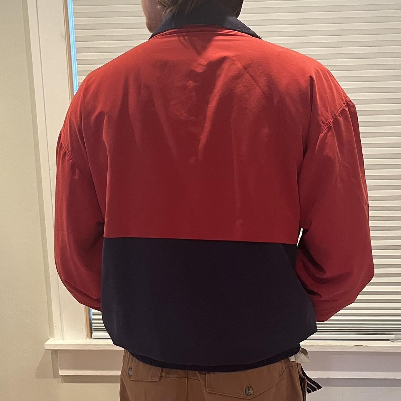Red and navy men’s xl jacket, pretty baggy good... - Depop