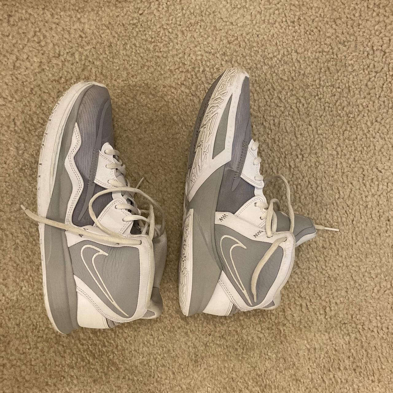 Kyrie Infinity grey and white size 12 - Depop
