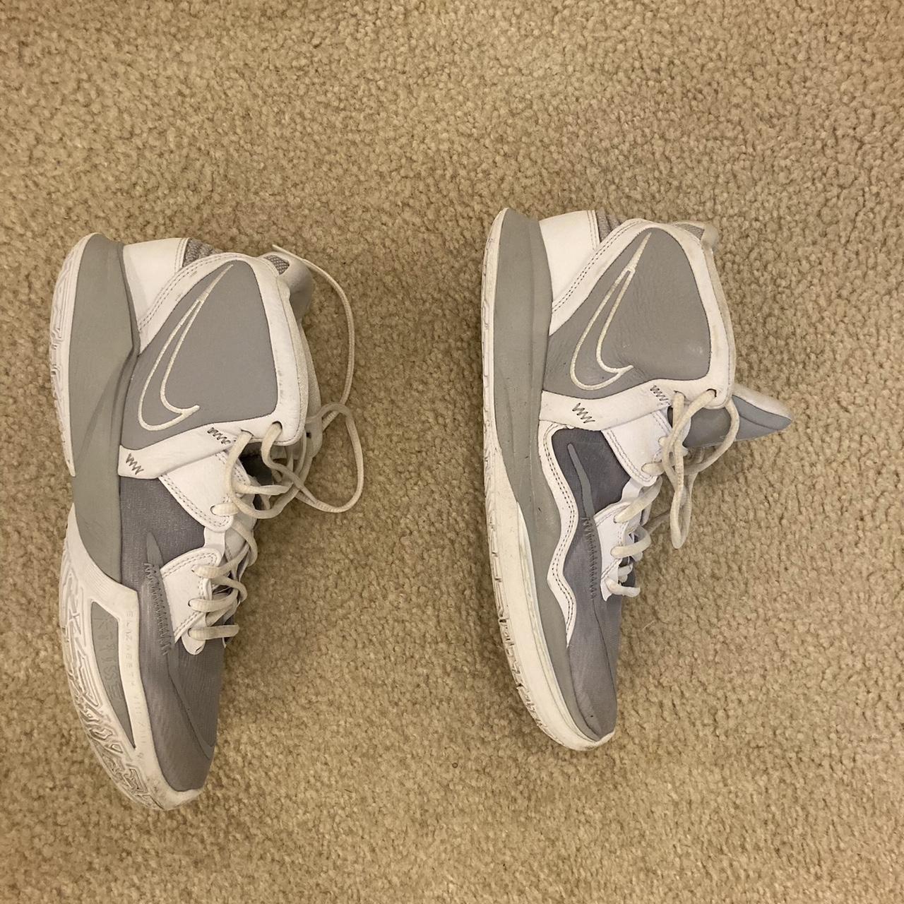 Kyrie Infinity grey and white size 12 - Depop