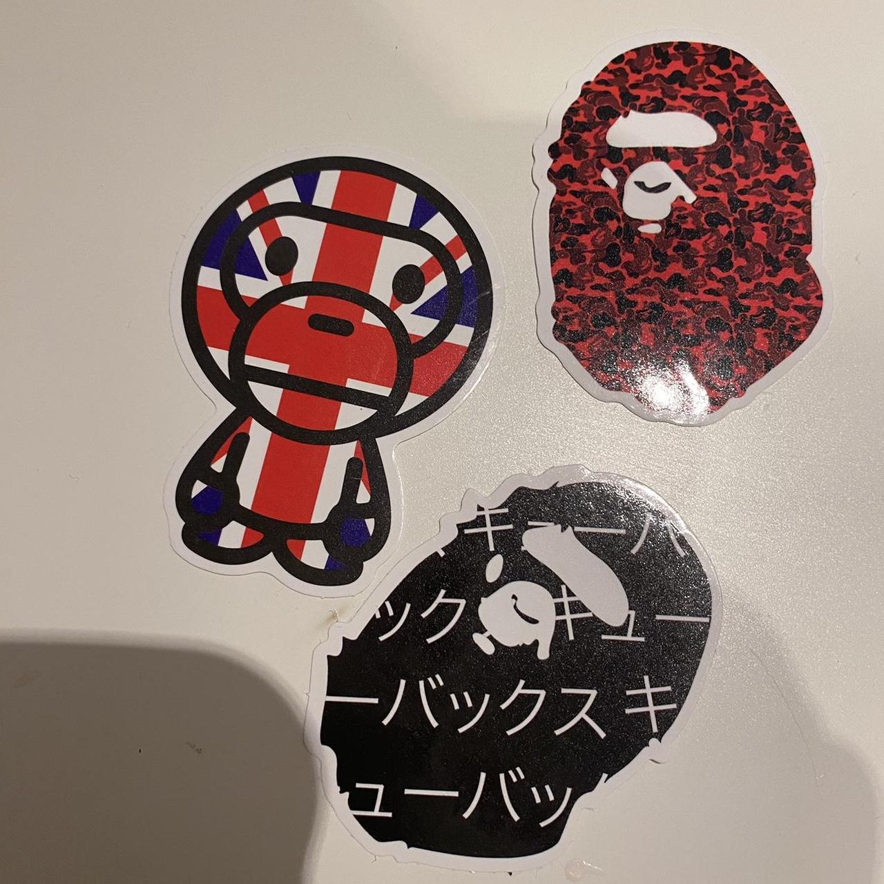 3 bape stickers - Depop