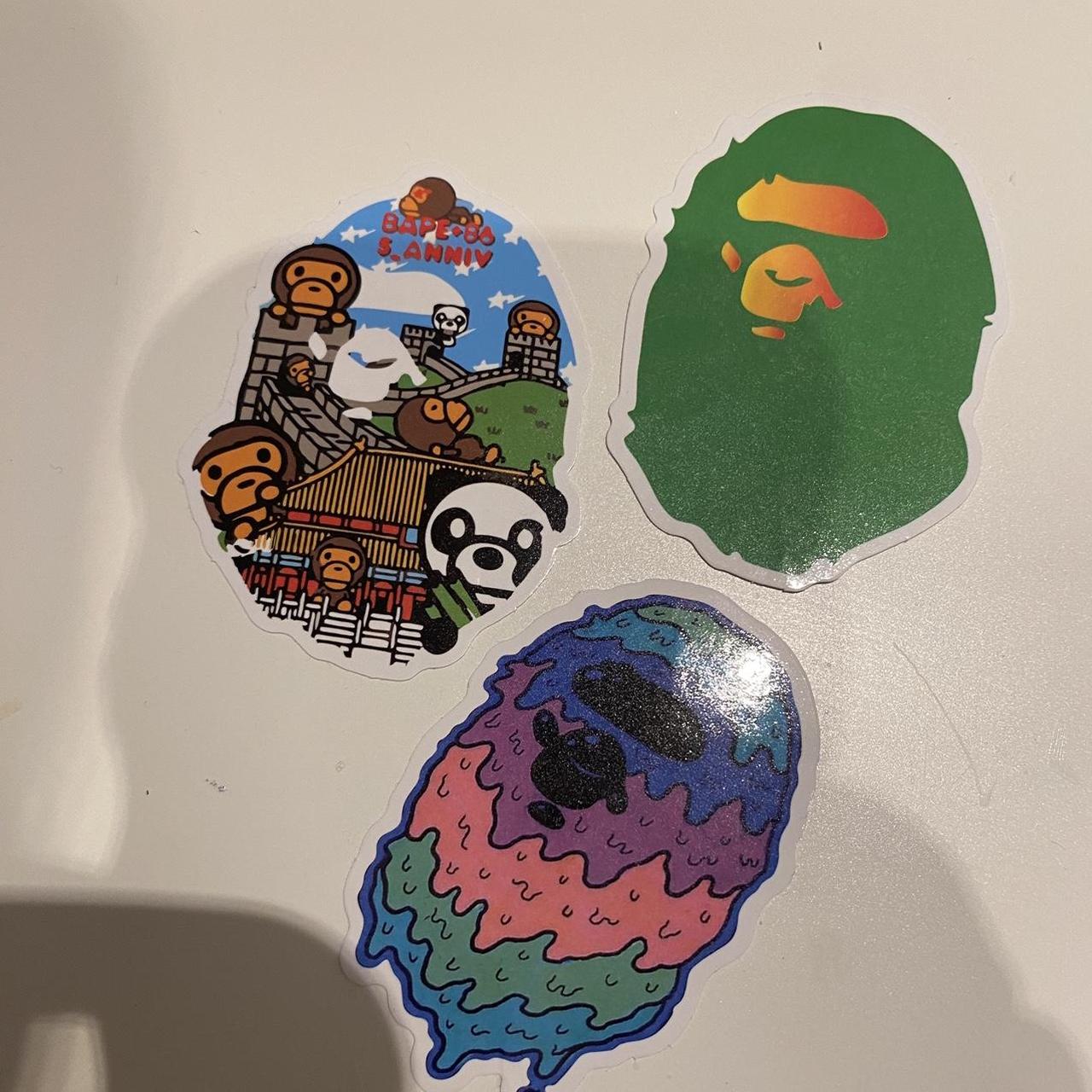 3 bape stickers - Depop