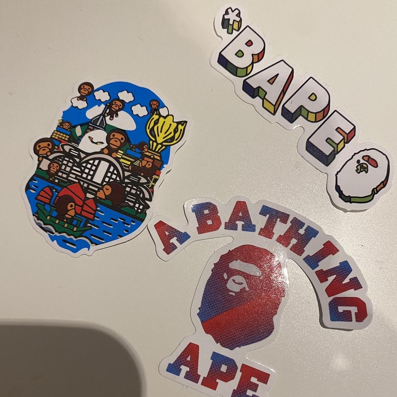 3 bape stickers - Depop