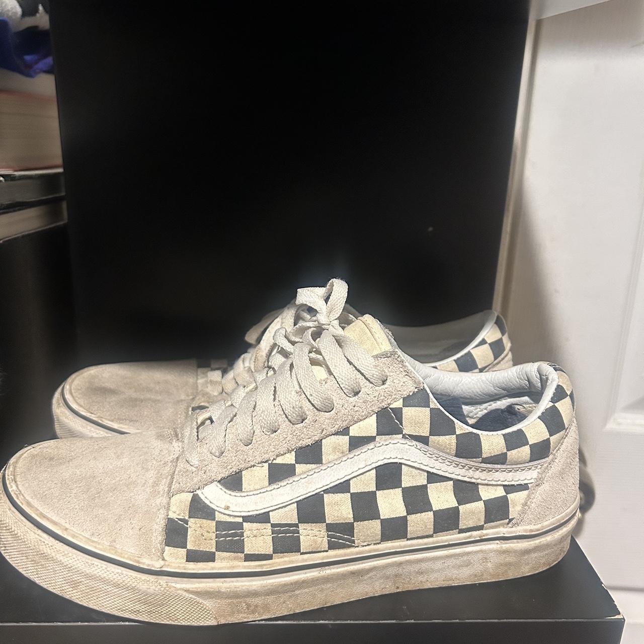 White checkered vans Okay condition | Depop