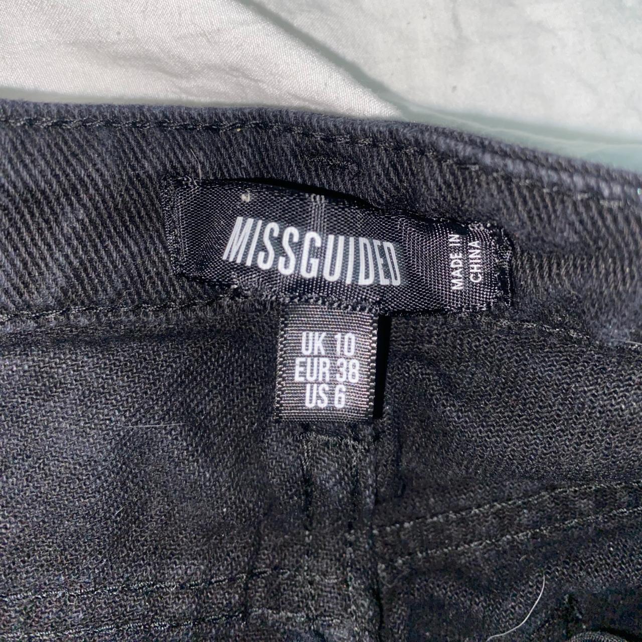 Missguided Distressted Black Denim Highwaisted Shorts - Depop