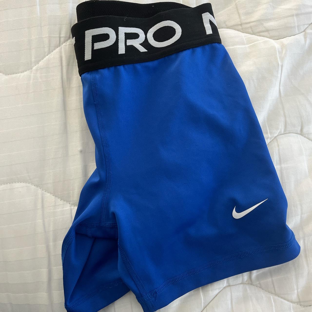 Blue Nike pros YOUTH!! Size medium. Only worn once... - Depop