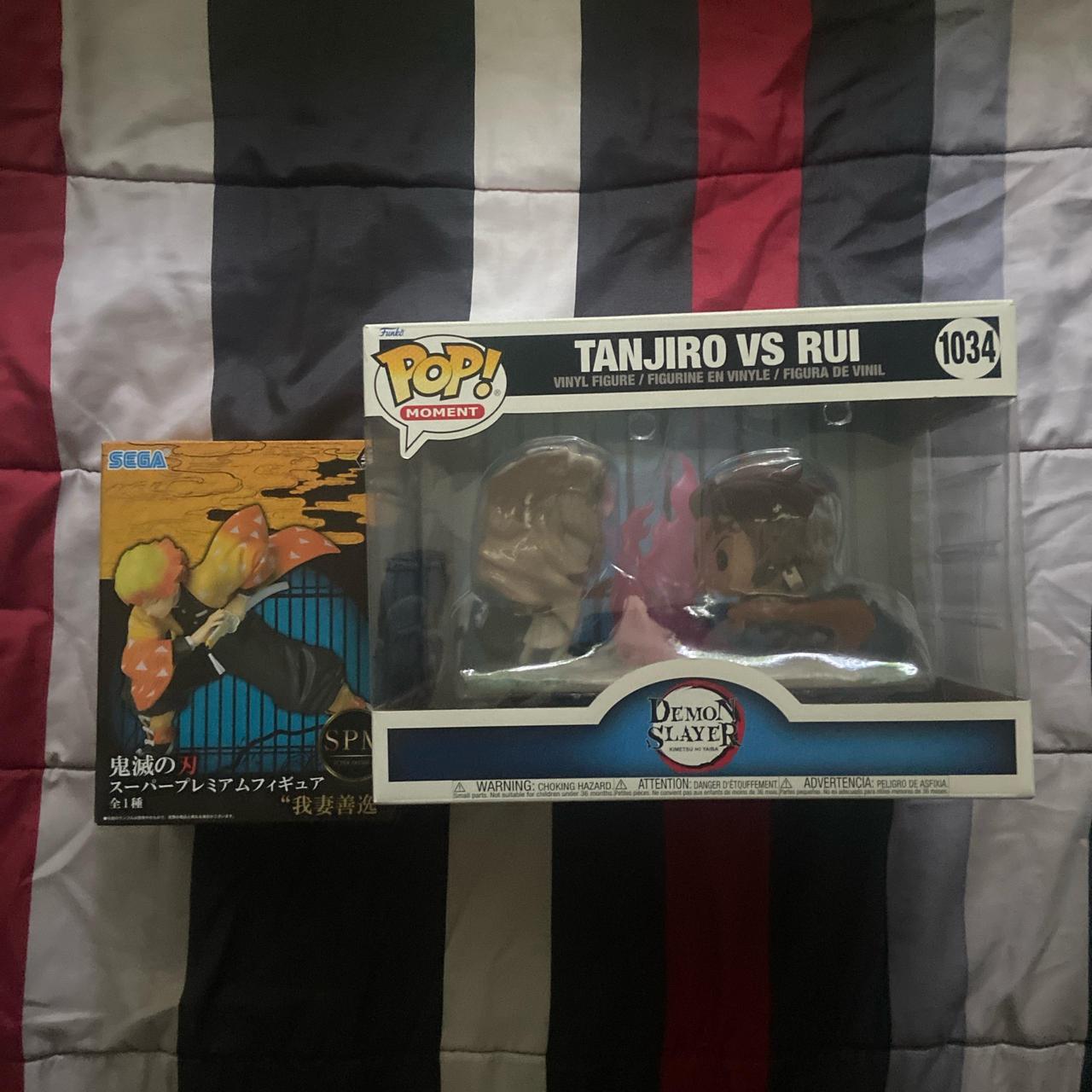 Tanjiro vs Rui Demon Slayer Funko Pop and Zenitsu... | Depop