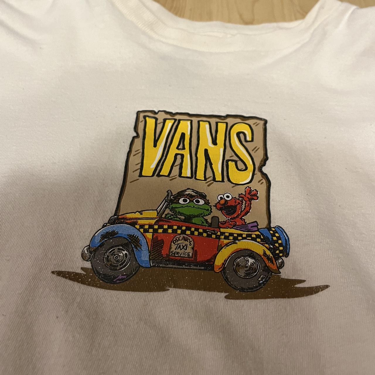 Sesame Street x Vans Cream Elmo/Oscar Graphic Tee... - Depop