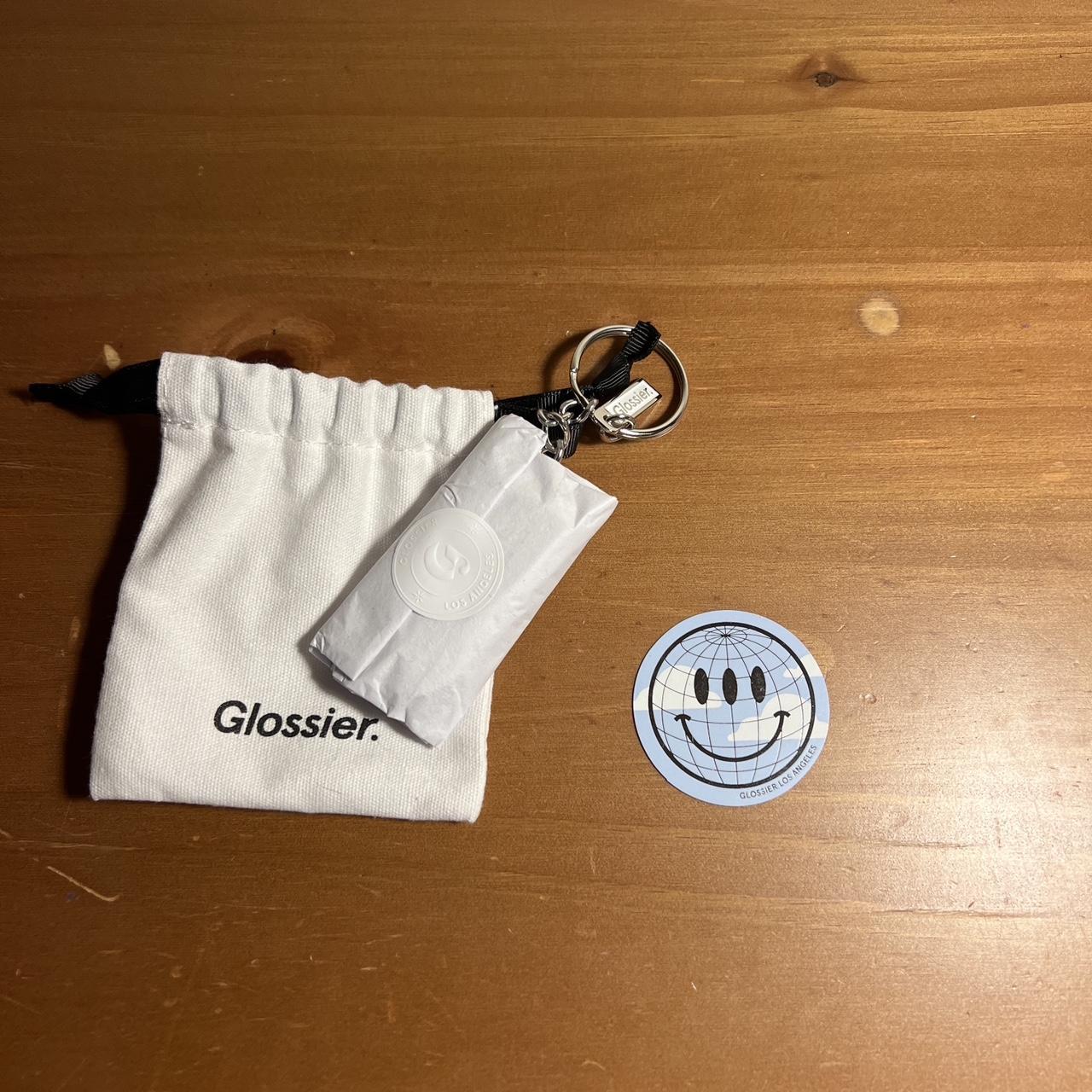 GLOSSIER LA Exclusive keychain and sticker - Depop