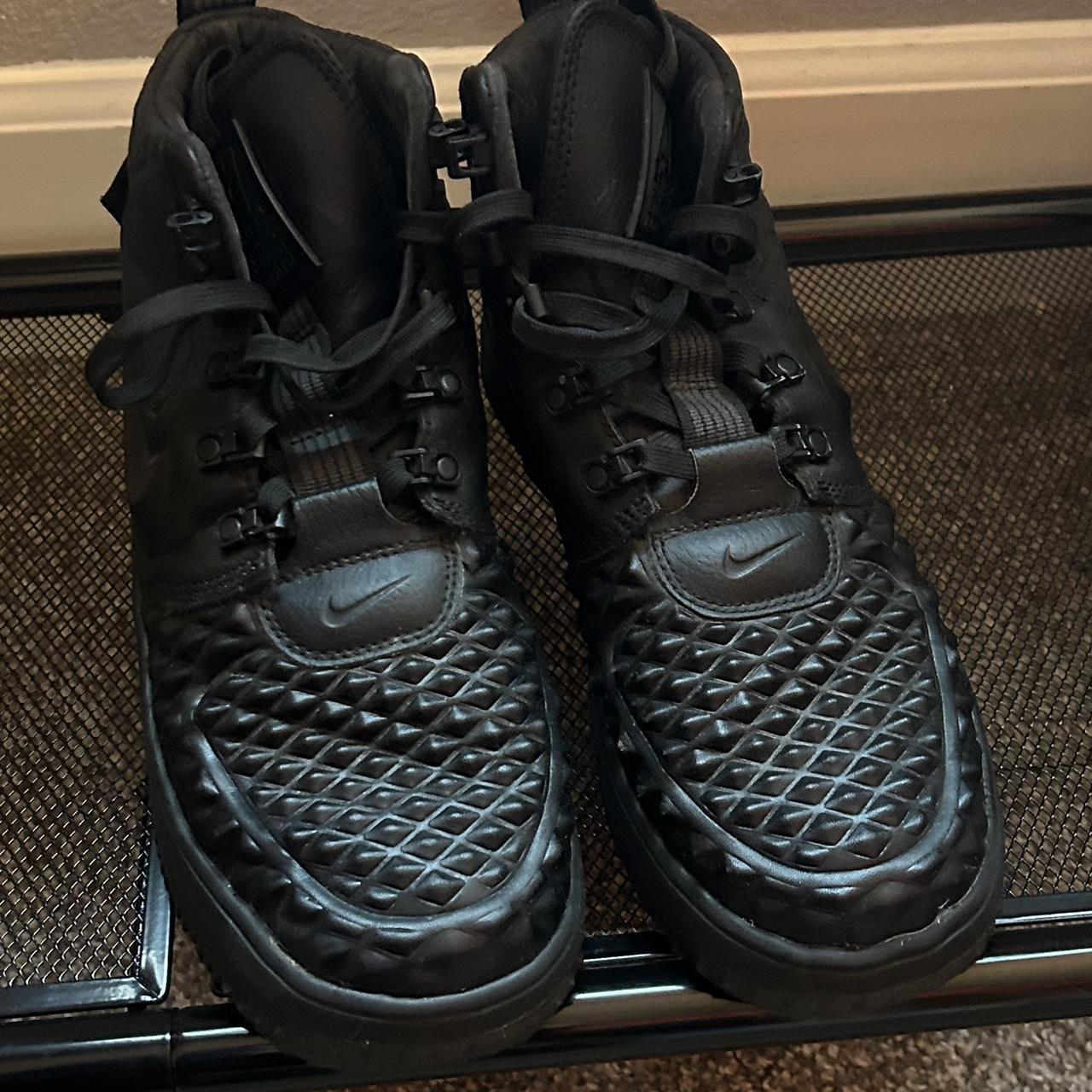 black nike shoes with studs on the toes. made for... - Depop