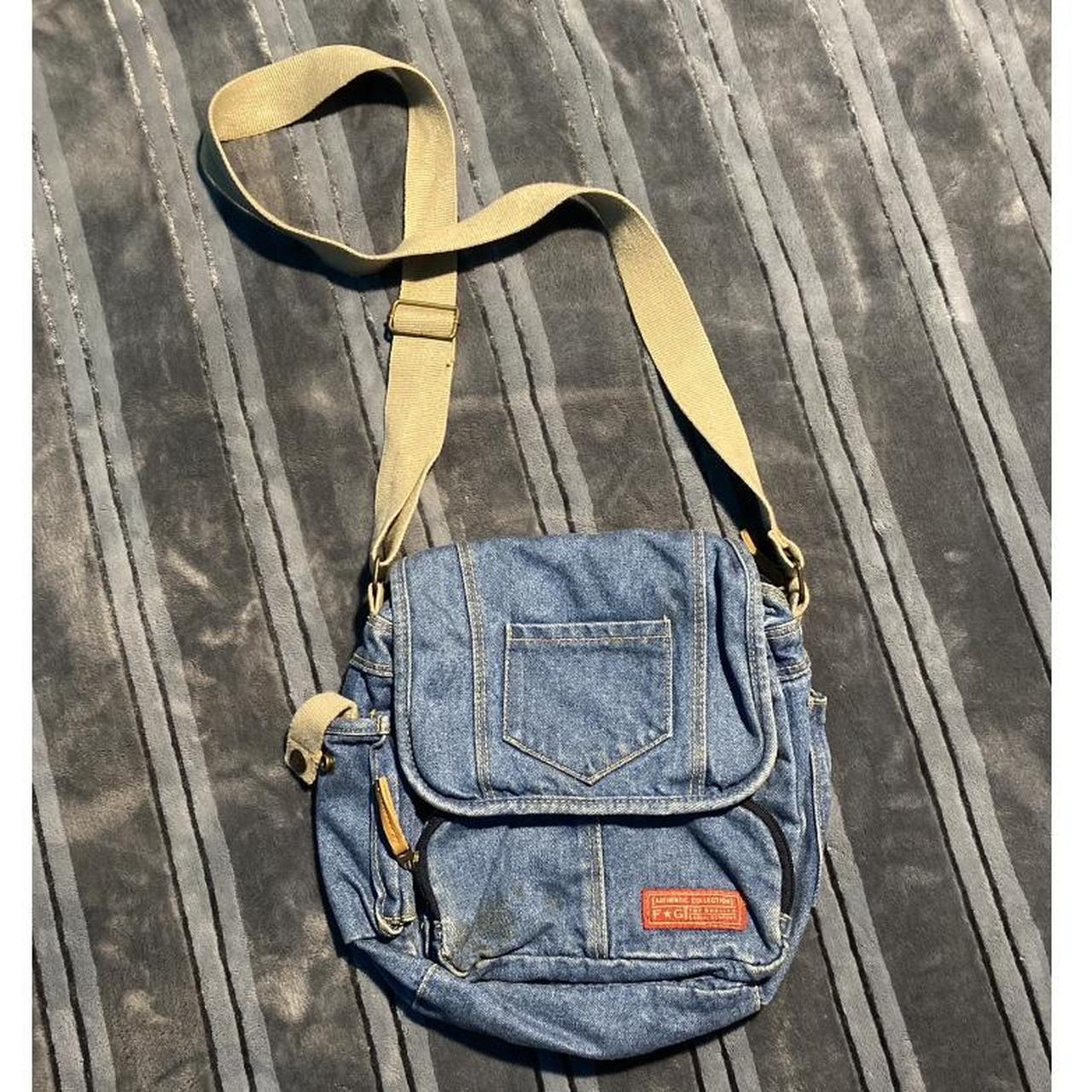 Faded Glory denim bag Adjustable strap Zipper &... - Depop