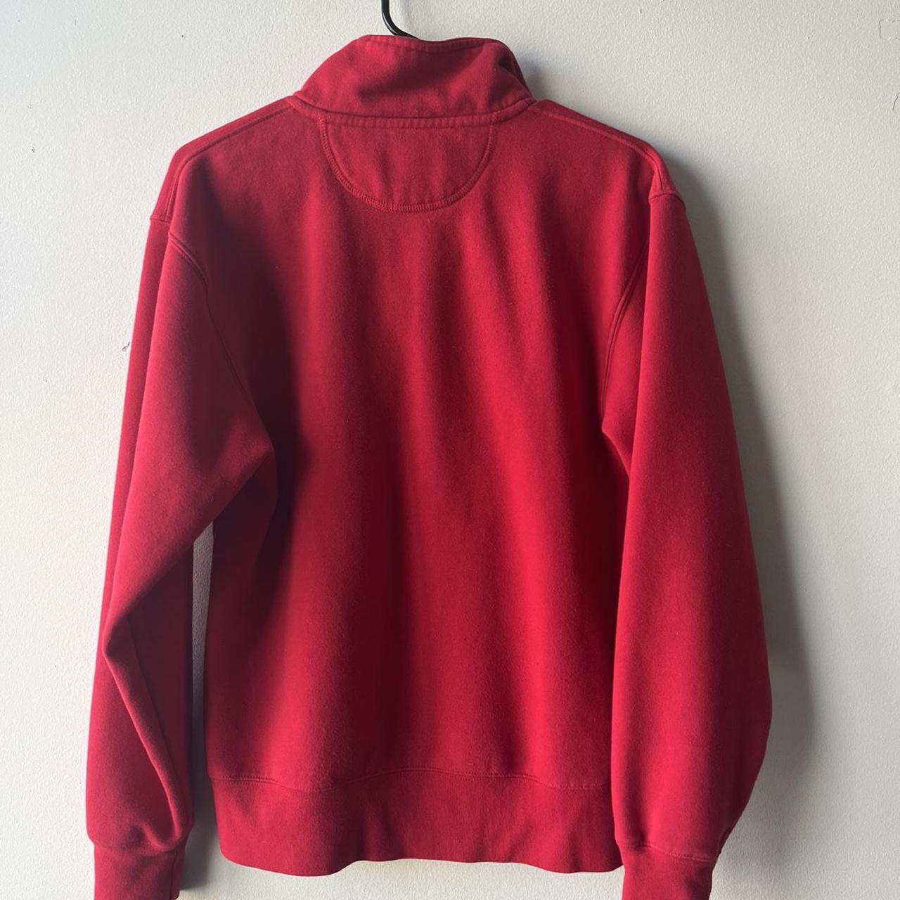 Red half zip wisco crewneck from bookstore! So cute... - Depop
