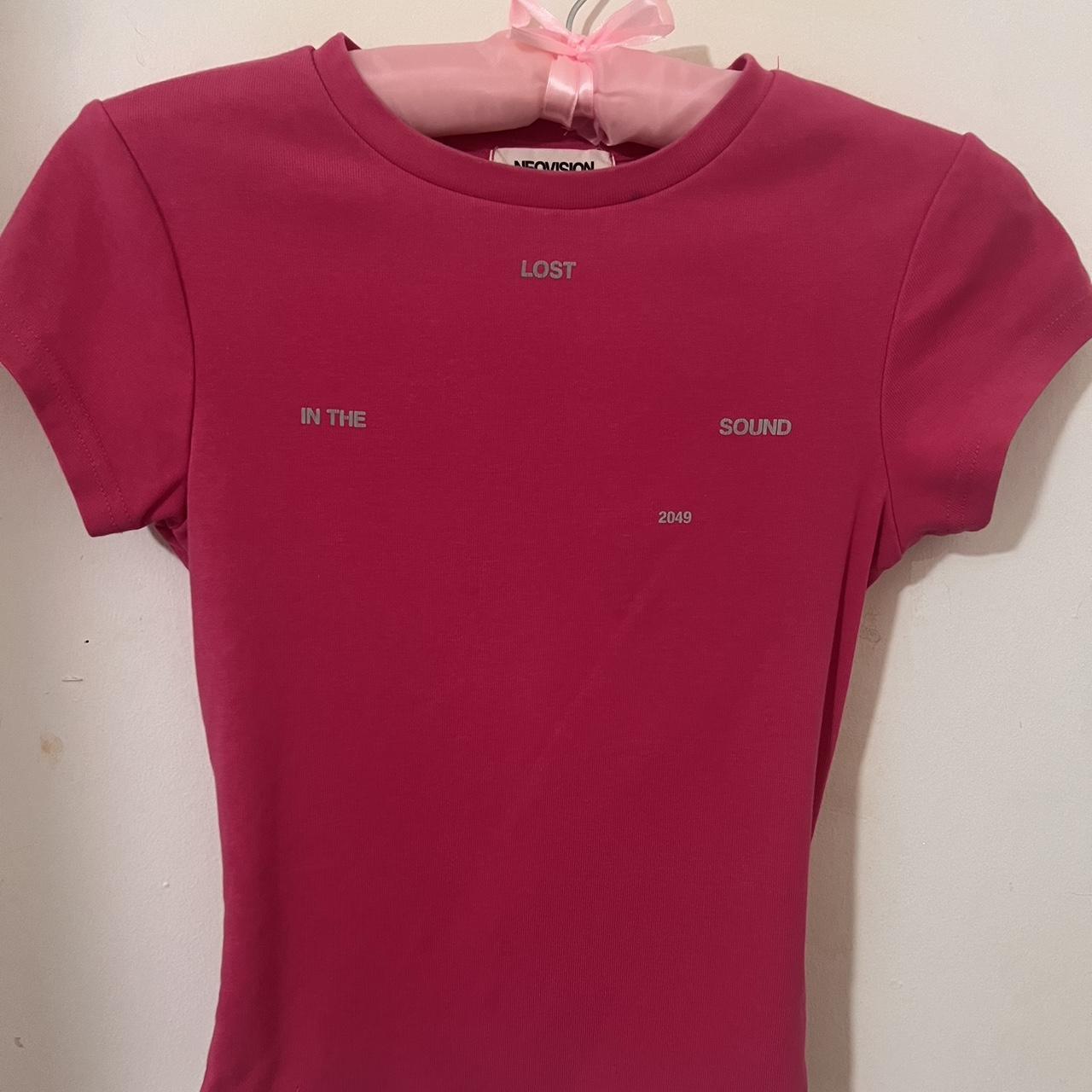 neo vision pink baby tee 🩷🌷 size xs worn once... - Depop