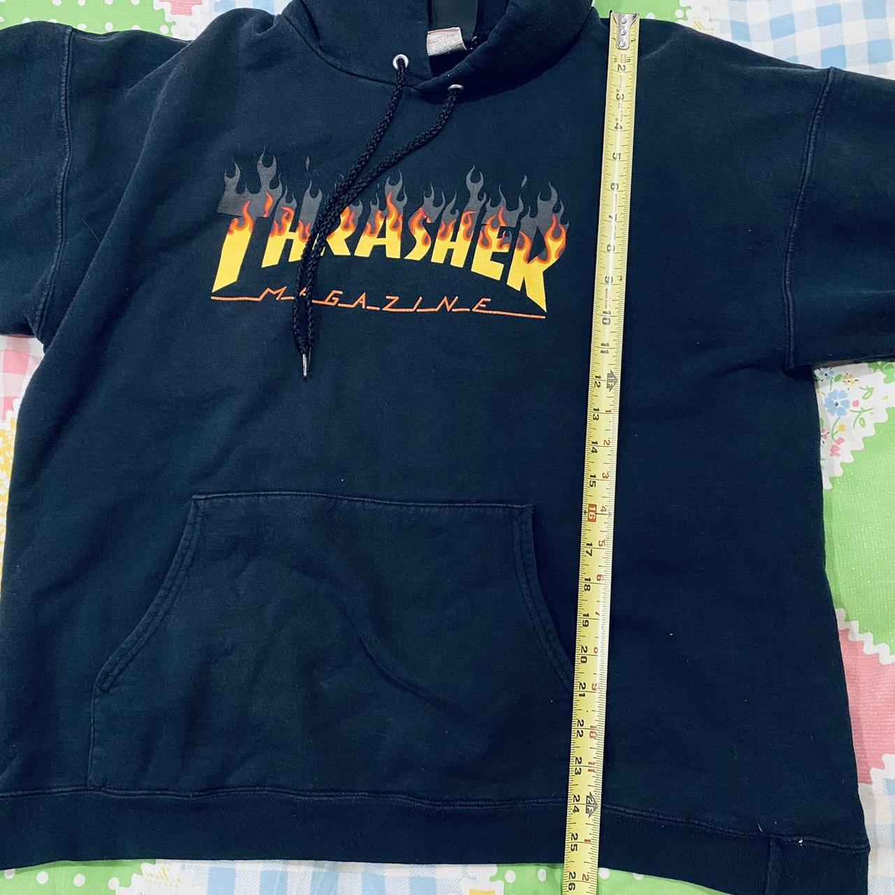 Classic thrasher magazine flame logo hoodie Size large - Depop