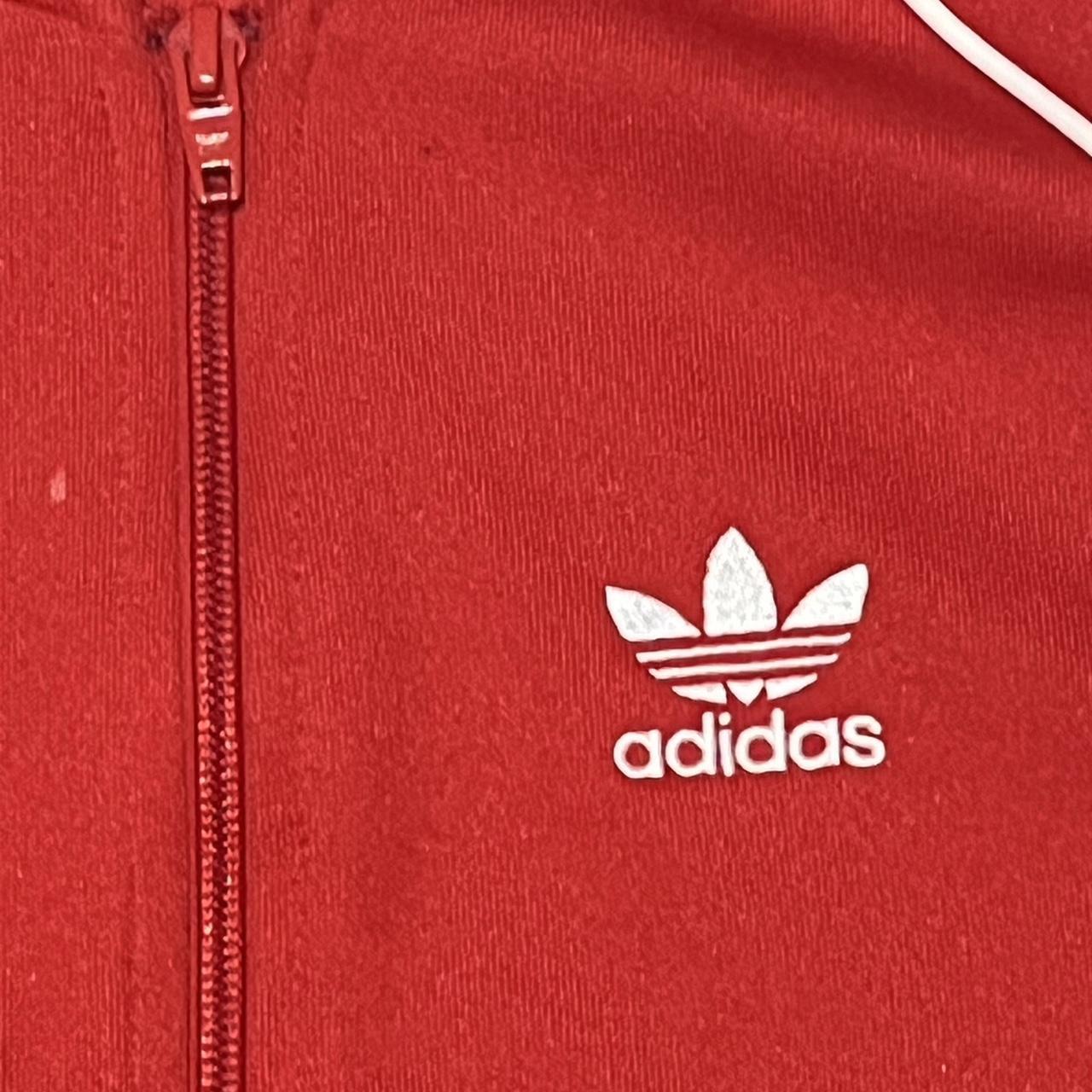 red Adidas sst tracksuit top mens xs - Depop