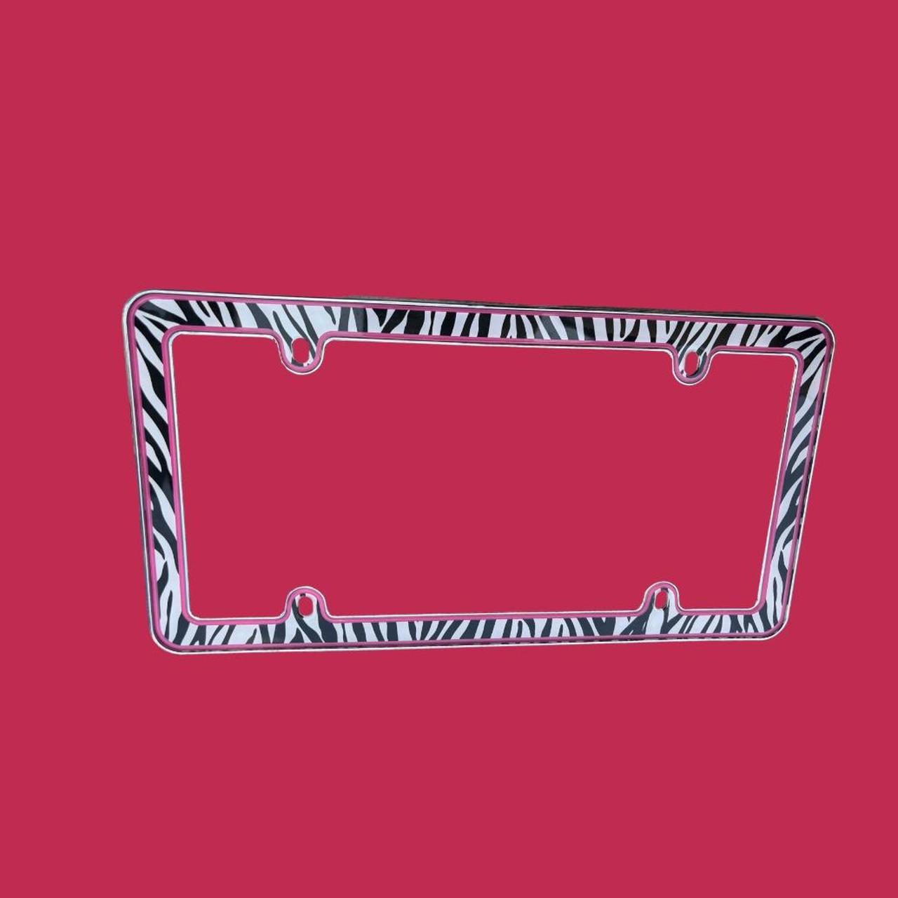 HOT PINK ZEBRA PRINT LICENSE PLATE Y2K - Depop