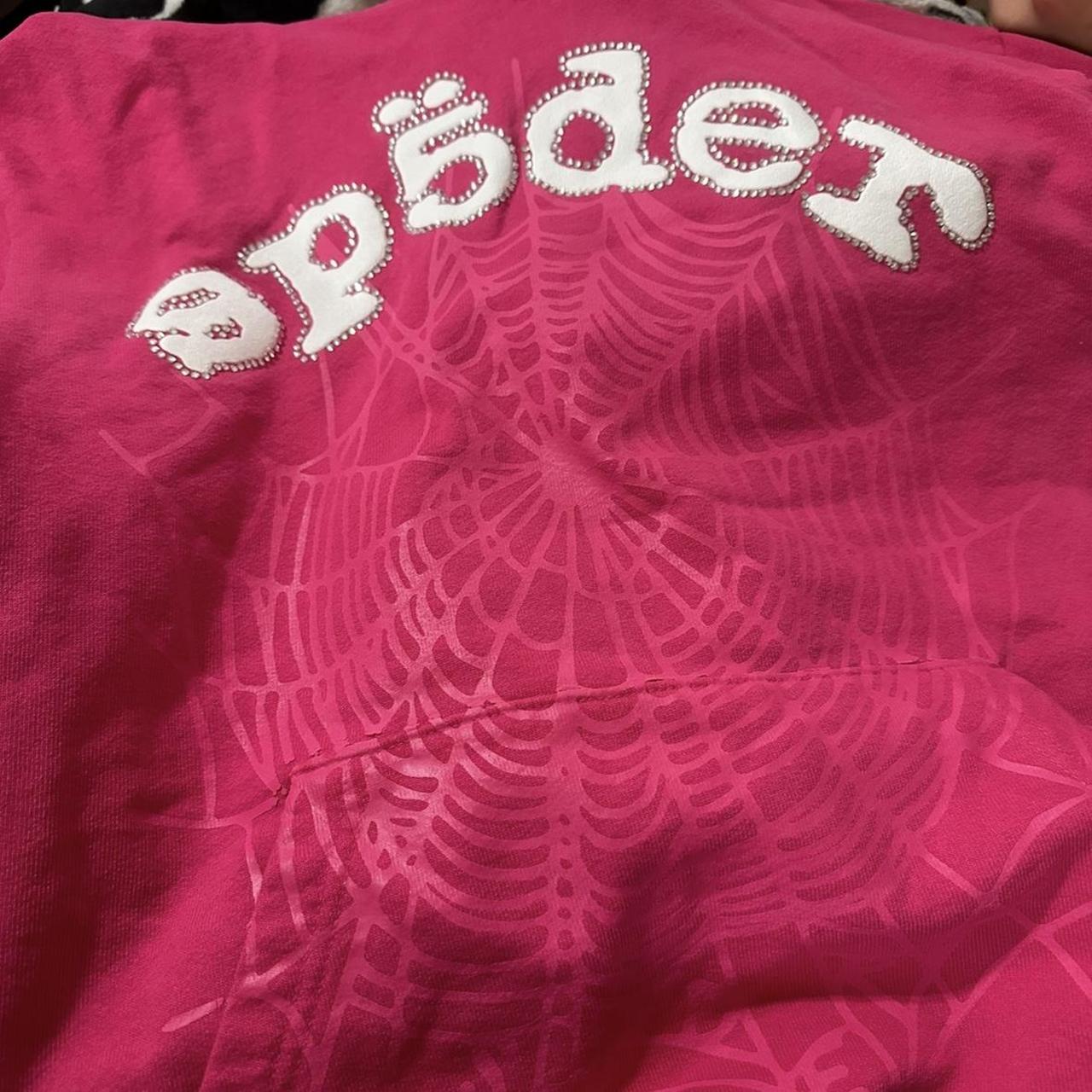 100% genuine Sp5der hoodie- “pink web” w/... - Depop