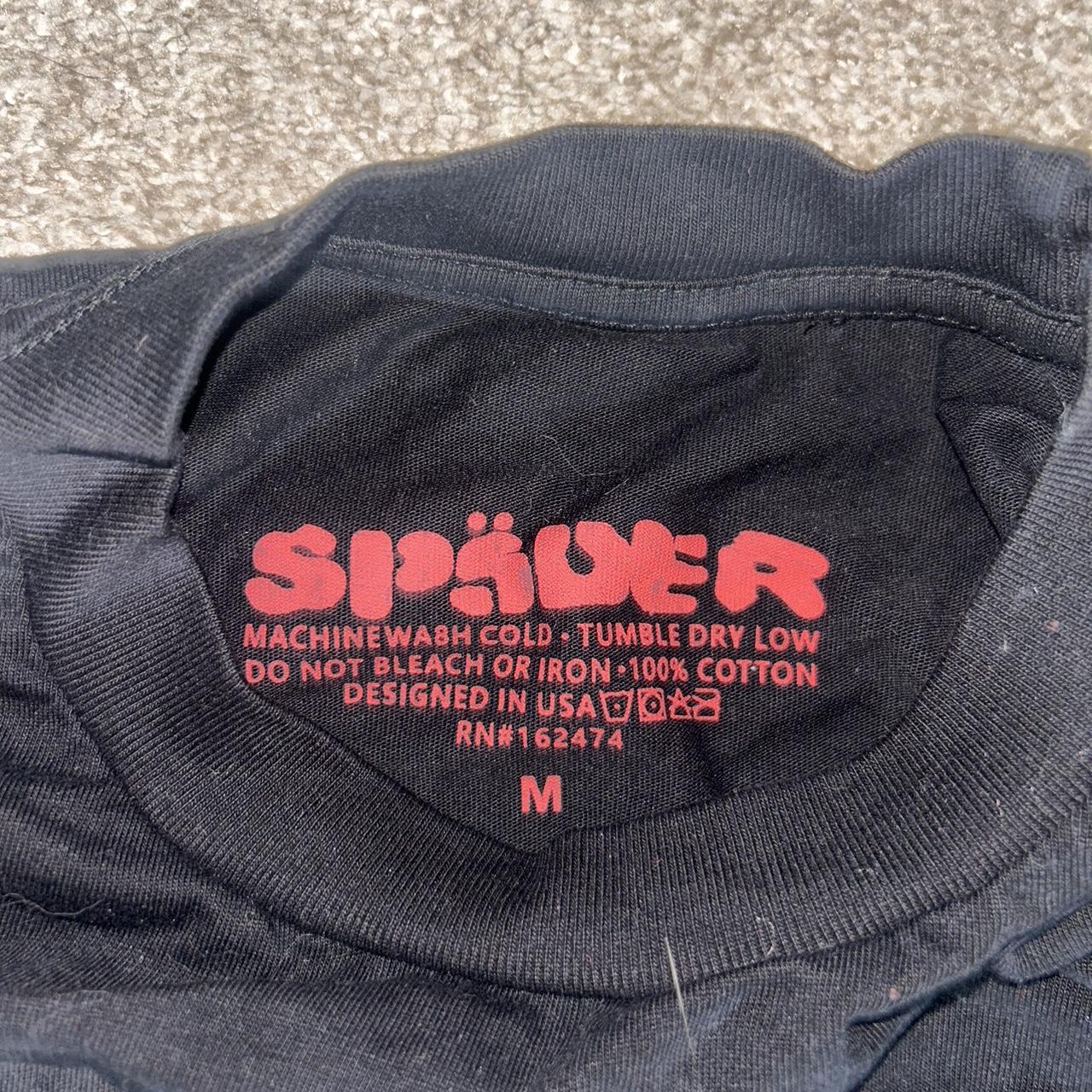 Red rhinestone sp5der t shirt - Depop