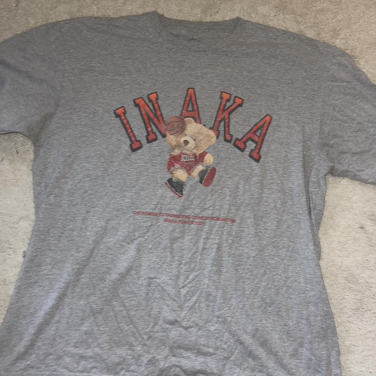 Grey Inaka bear graphic tee Fits size large #depop... | Depop