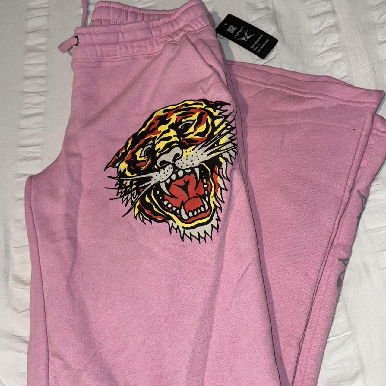 Pink Ed Hardy sweatpants #loungewear - Depop