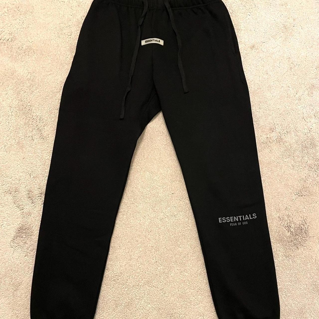 Mens Black Essential Joggers Size M Fits Depop