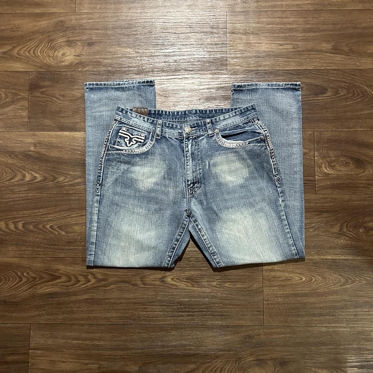 Rock Revival type jeans size:34x33 missing back... - Depop
