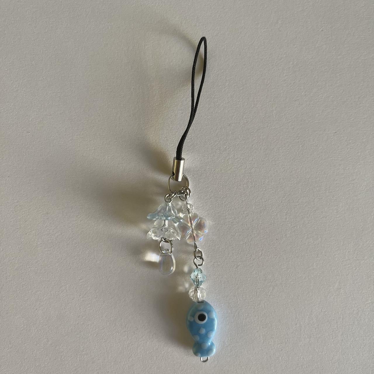 blue ocean themed phone charm - Depop