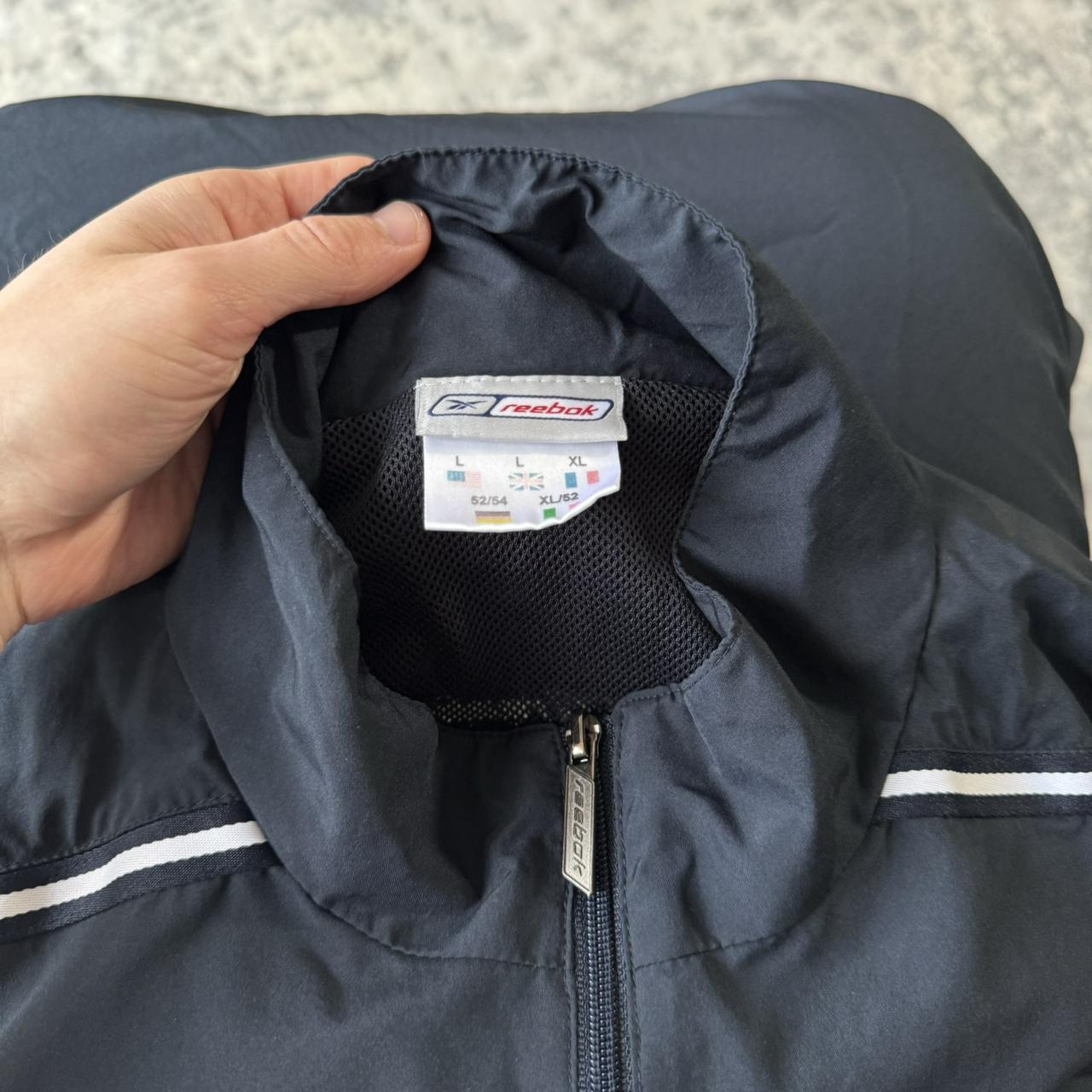 Vintage Reebok tracksuit jacket Navy Size - Fits... | Depop