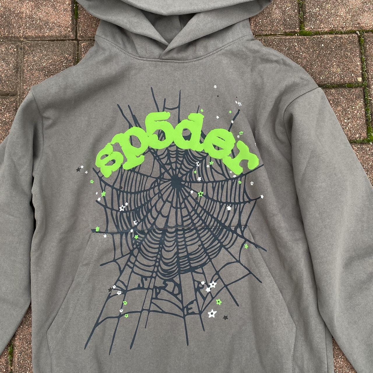 OG grey Sp5der hoodie DM FOR FREE SHIPPING AND... - Depop