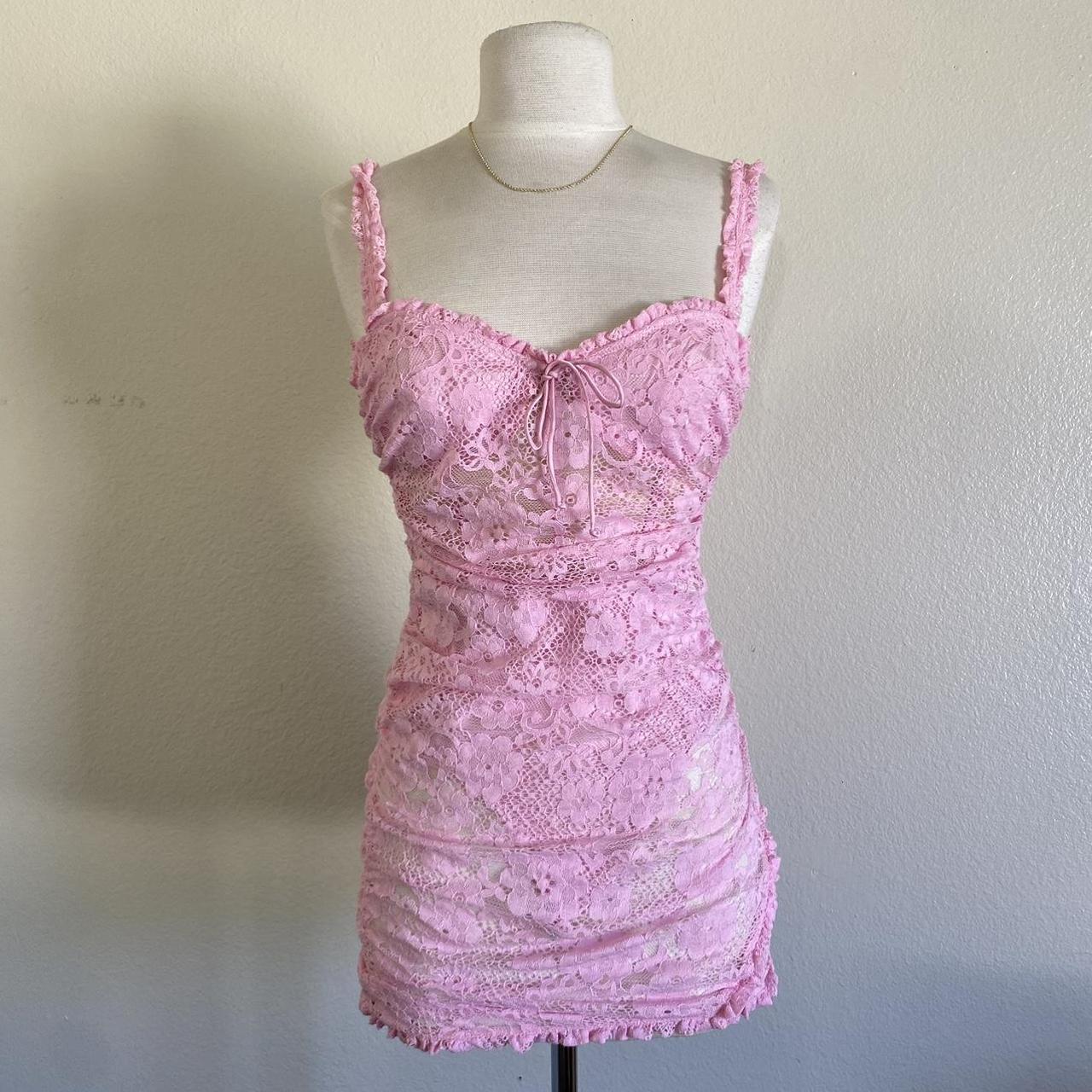 For love&lemons Floral Lace Pink Dress. - Depop