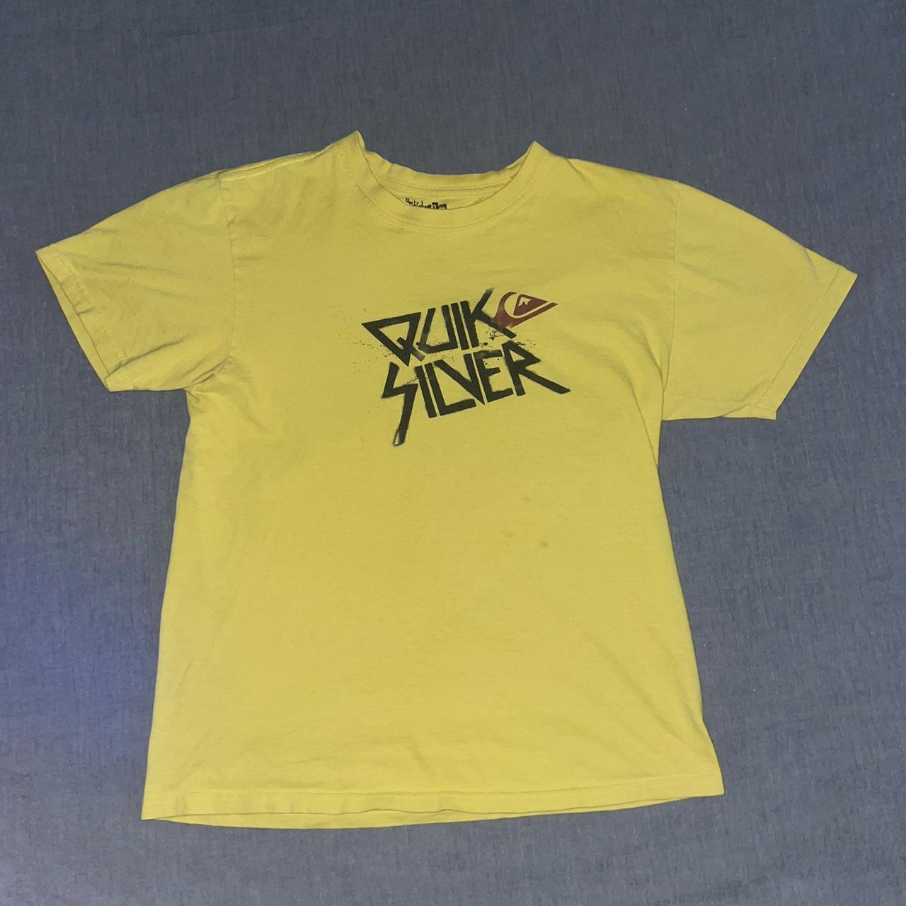 QUICKSILVER Tee size men’s Medium. yellow, back, and... - Depop