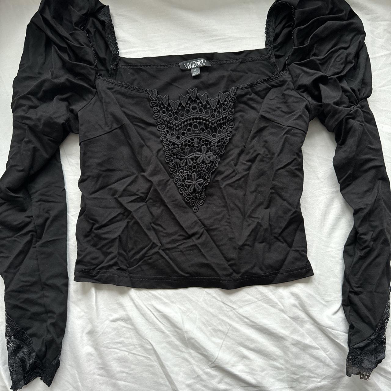 Killstar top Black and lace Gothic style Size M,... - Depop