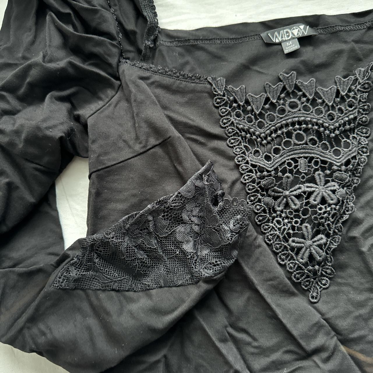 Killstar top Black and lace Gothic style Size M,... - Depop