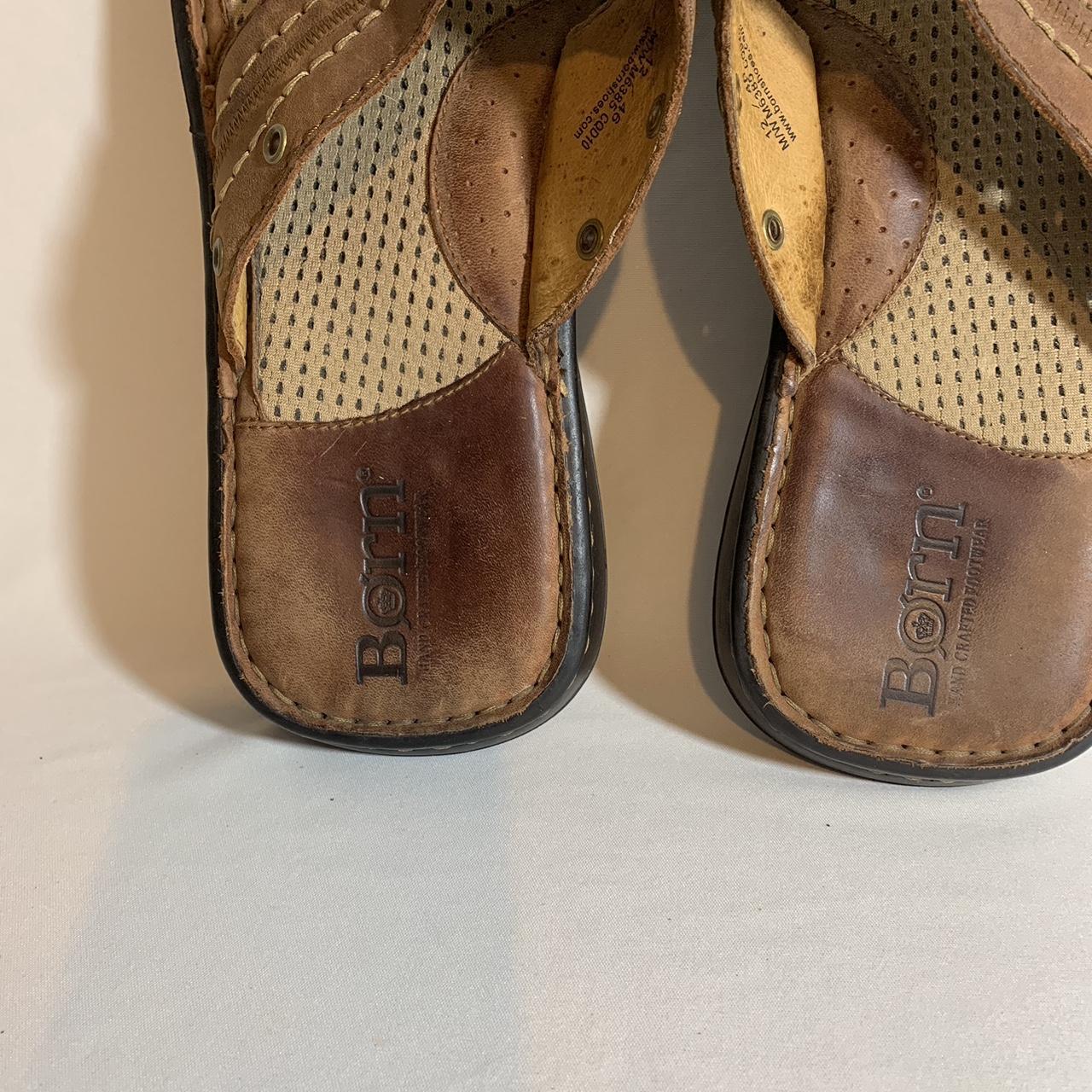 Born men’s leather flip flop sandals sz 12 - Depop