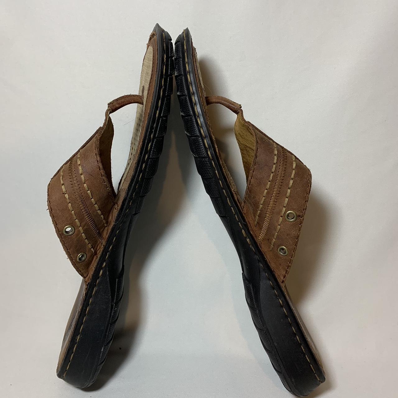 Born men’s leather flip flop sandals sz 12 - Depop