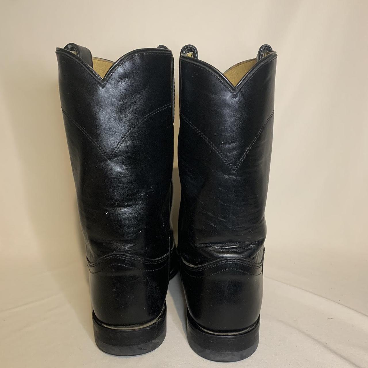 Justin black roper cowboy boots men’s size 10 E - Depop