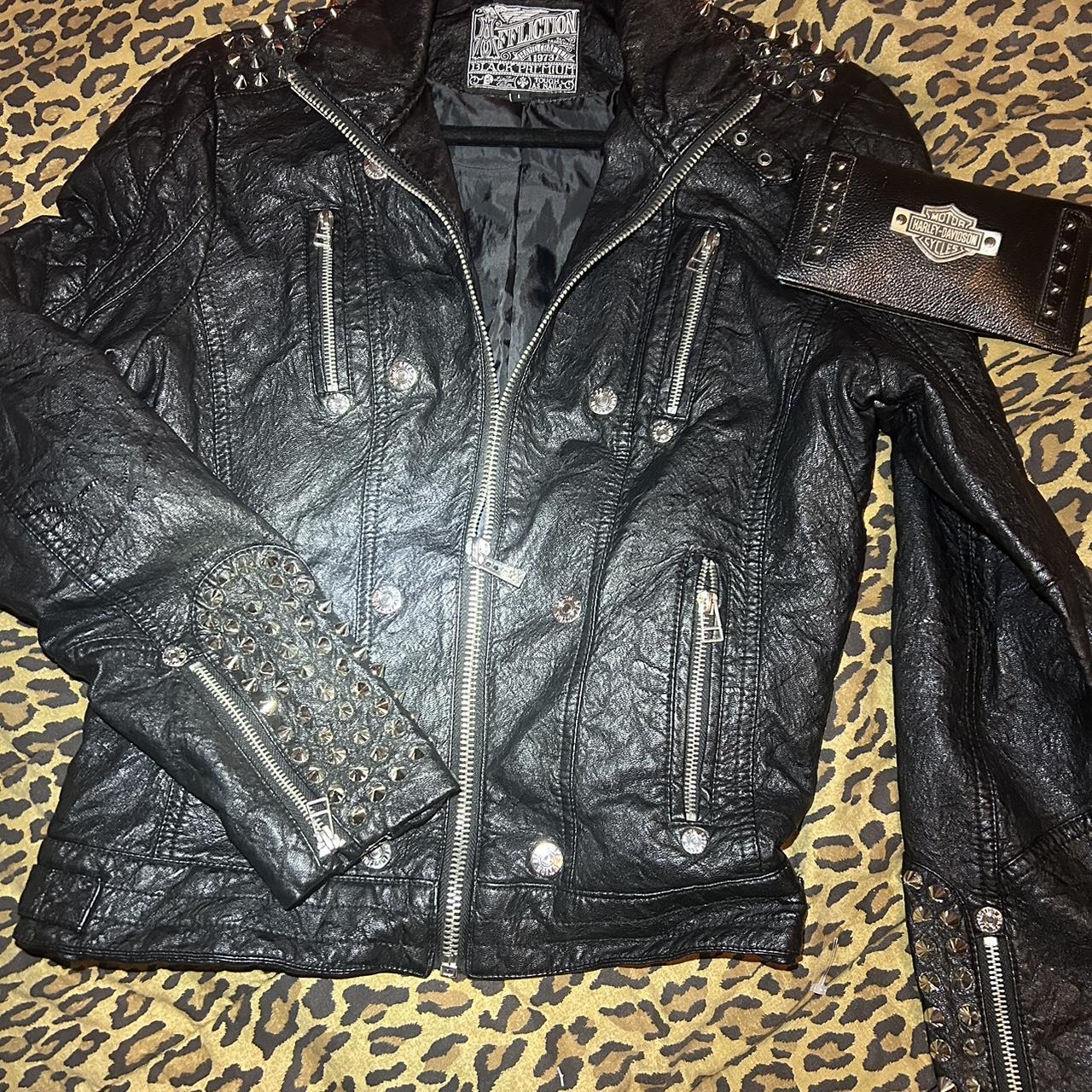 vintage 1973 affliction crust punk zipup leather... - Depop