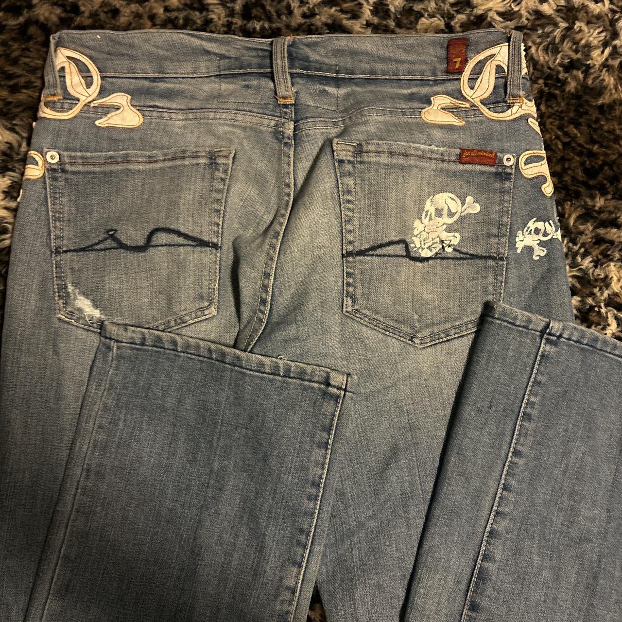 Y2K Blue washed Ed Hardy Ecko like Straight Fit... - Depop