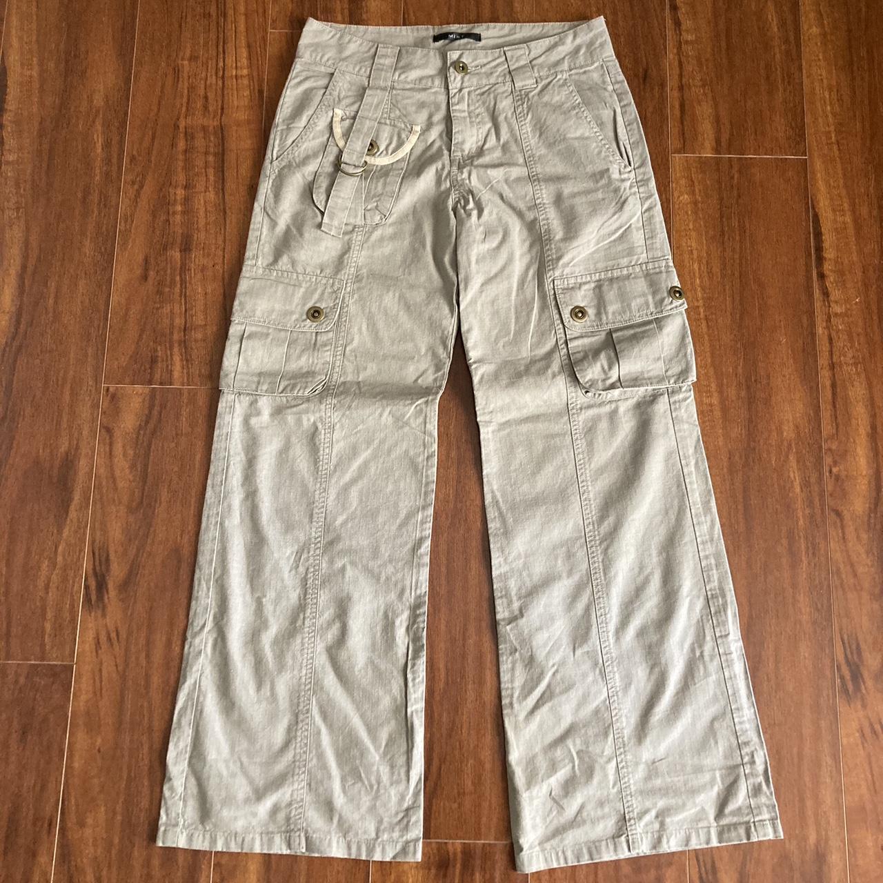 Mixt wide leg cargo pouch rave pants Size S Waist... - Depop